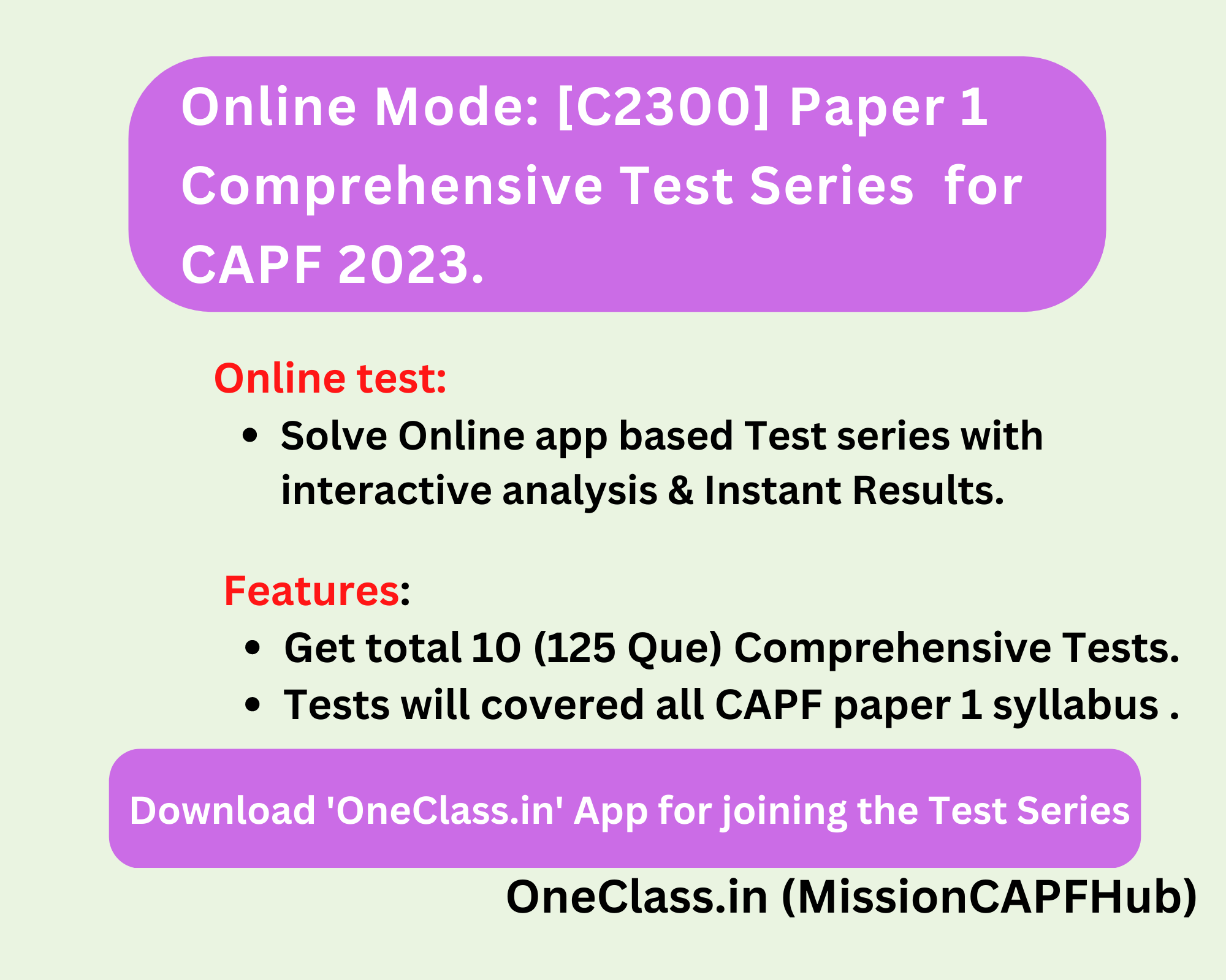Courses/Batches for CAPF/CDS/NDA/AFCAT 2024 – Mission CAPF hub