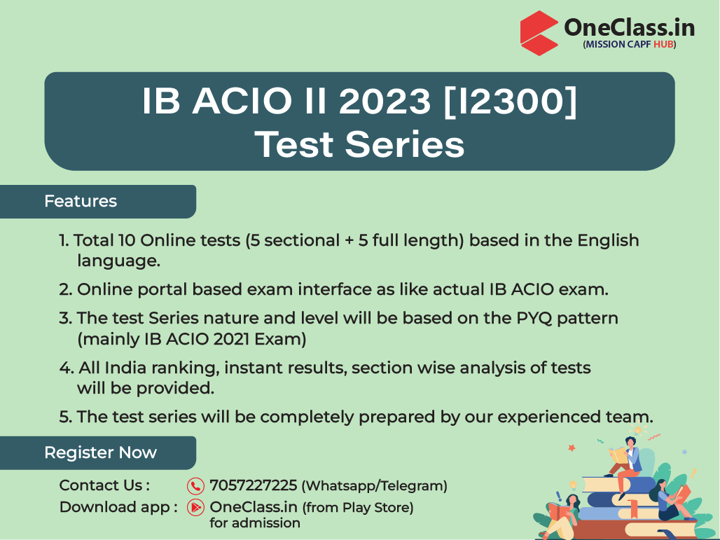 IB ACIO II 2023-24 Test series/ Materials – Mission CAPF hub